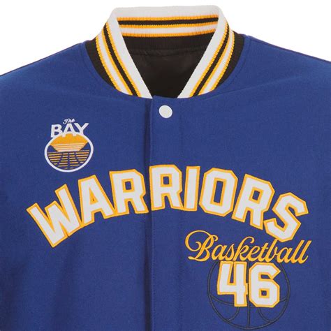 Wool Golden State Warriors Royal And Black Varsity Jacket