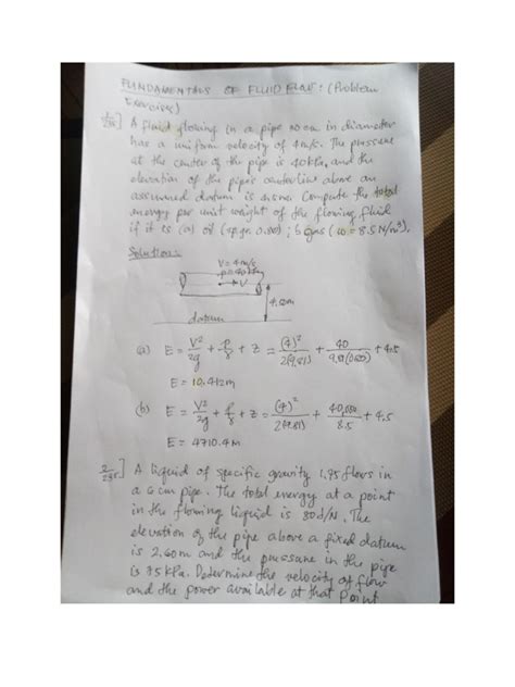 Module 1a Fundamentals Of Fluid Flow Problems Word Pdf