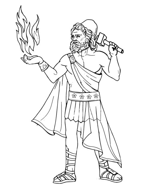 Hephaestus Greek God Of Metalworking Coloring Page Free Printable