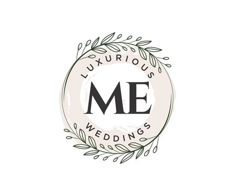 Me Initials Letter Wedding Monogram Logos Template Hand Drawn Modern