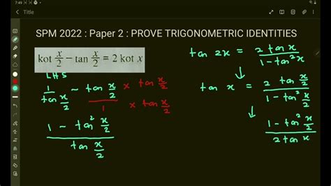 Trigonometry Function Prove Trigonometric Identities Using Double And Half Angle Formulae