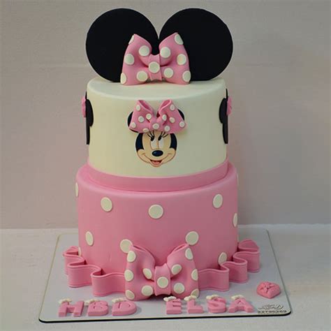 کیک مینی موس روبان صورتی