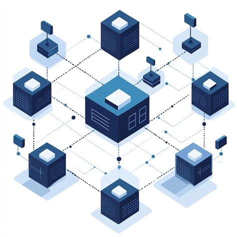 An Illustration Of A Blockchain Network With Interconnected Nodes And Blocks Premium Ai