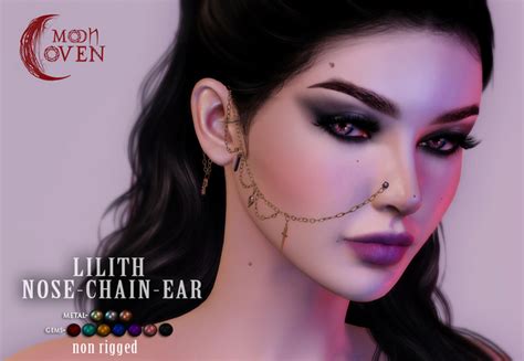 Second Life Marketplace Moon Coven Lilith Nose Chain Ear