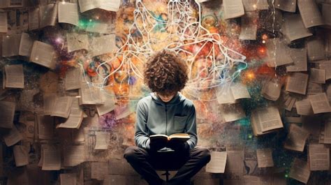 premium ai image girl in a library with books generative ai