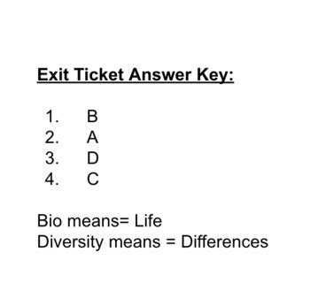 Biodiversity Exit Ticket By Thee Teaching Queen TPT