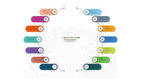 14단계 프로세스 또는 옵션 프로세스 차트가 있는 기본 원형 인포그래픽 템플릿 프로세스 다이어그램 프레젠테이션 워크플로 레이아웃 순서도 인포그래프 벡터 Eps10 그림에