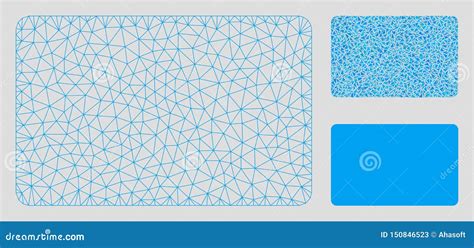 Filled Rectangle Vector Mesh Wire Frame Model And Triangle Mosaic Icon Stock Vector