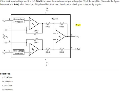 Solved If The Peak Input Voltage Vint 90mv To