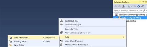 work with external appsetting of web config