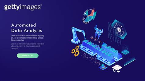 Automated Data Analysis Modern Flat Design Isometric Concept Of Automated Data Analysis For