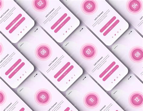 Изолированный интерфейс приложения для смартфона и макет презентации в социальных сетях