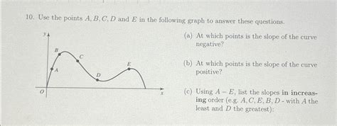 Use The Points A B C D And E In The Following Graph Chegg