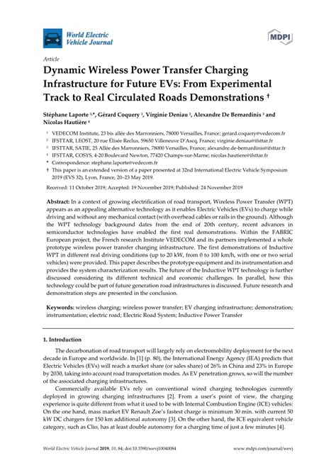 Pdf Dynamic Wireless Power Transfer Charging Infrastructure For Future Evs From Experimental
