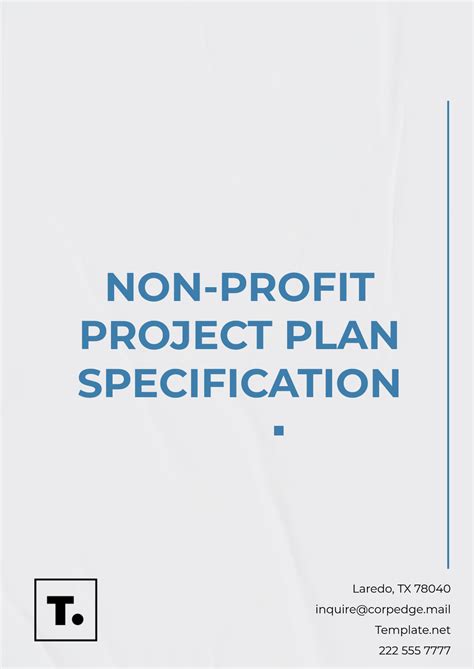 Free Non Profit Project Plan Specification Template To Edit Online