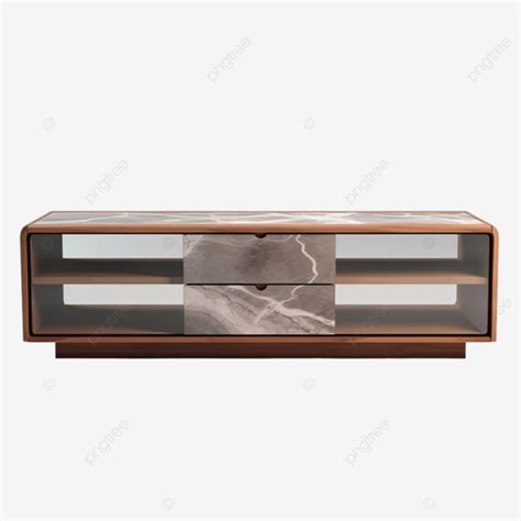 대리석 상단과 유리 하단 Png 파일 3d 렌더링이 있는 나무 Tv 캐비닛 가구 내각 3d Png 일러스트 및 이미지 에