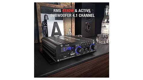 Facmogu S 299 4 1ch Bluetooth Power Amplifier With Active Subwoofer Output Max 800w Rms 40wx4