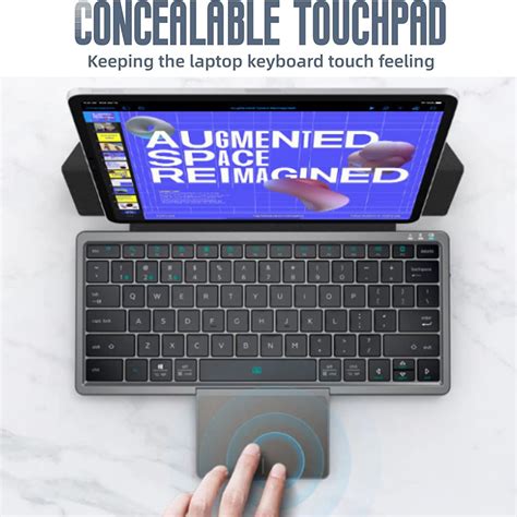 Wireless Bluetooth Keyboard Full Size Portable Keyboard With Hidden Touchpad Sync Up To 3