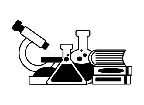 Microscope Books Flask Science Stock Vector Illustration Of Physics Biology 141712677