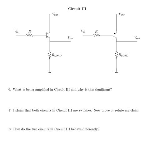 Solved Circuit III Vcc Vcc Vin R Vin R Vout Vout RLOAD RLOAD Chegg Com