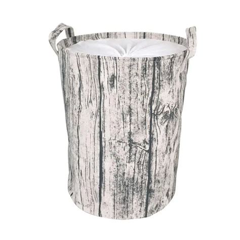 Складное ведро из хлопка и льна Водонепроницаемая влагостойкая корзина для белья из древесины