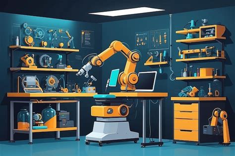 Premium Photo Showcase A Robotics Lab With Spare Parts Tools And A Workbench For Assembling