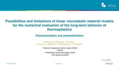 Pdf Possibilities And Limitations Of Linear Viscoelastic Material Models For The Numerical