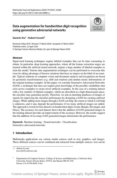 Data Augmentation For Handwritten Digit Recognition Using Generative