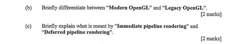 Solved B Briefly Differentiate Between Modern OpenGL And Chegg