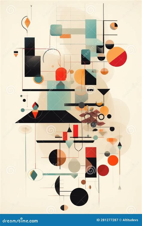 Abstract Geometric Shapes Forming A Flowchart Stock Image Image Of
