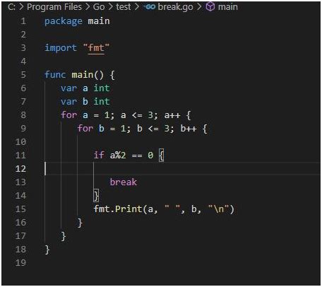 Switch Case With Break In For Loop In Golang Prwatech