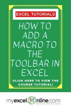 How To Add A Macro To The Toolbar In Excel Myexcelonline Artofit
