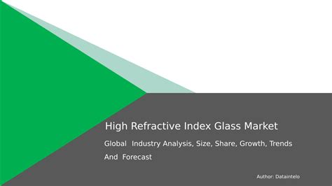 High Refractive Index Glass Market Report Global Forecast From 2025 To 2033