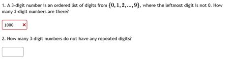 Solved A 3 Digit Number Is An Ordered List Of Digits From Chegg Com