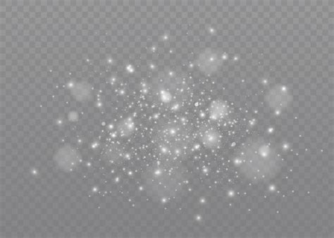 먼지 불꽃과 황금빛 별이 특별한 빛으로 빛납니다 투명 배경에 반짝 크리스마스 조명 효과 반짝이는 마법의 먼지 입자 프리미엄 벡터