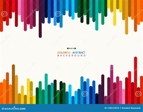 Abstract Of Colorful Stripe Line Background With Copy Space In Center Stock Vector