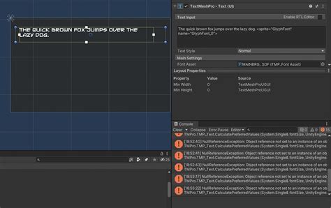 Tmpro Recognizing Sprite Asset But Rendering As Invisible And Throwing Error Unity Engine