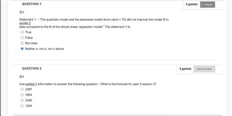 QUESTION Points Y Saved ID Statement The Chegg