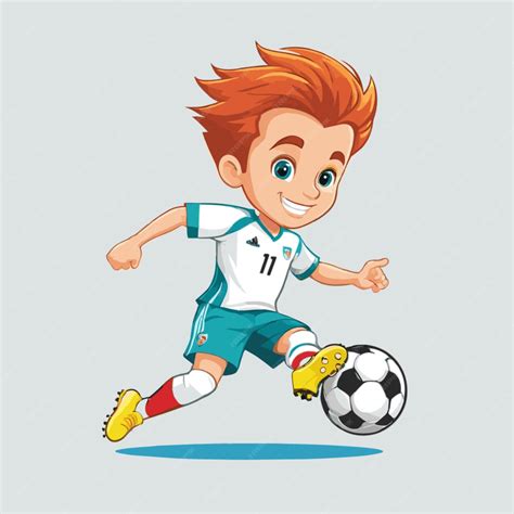 Vector De Dibujos Animados De Fútbol Sobre Fondo Blanco Vector Premium