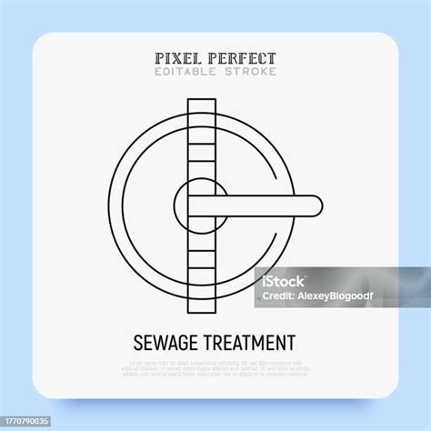 Water Sewage Treatment Thin Line Icon Water Filtration Pixel Perfect