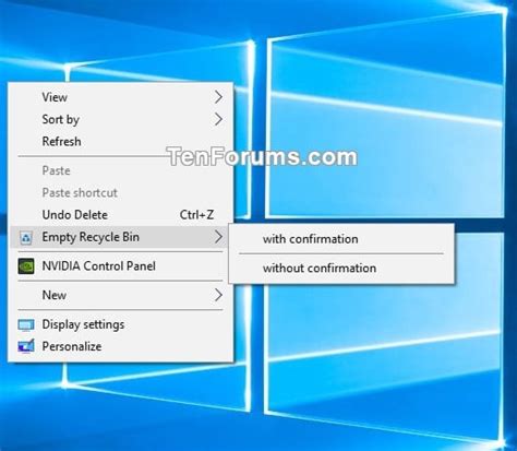 Add Empty Recycle Bin To Context Menu In Windows Tutorials