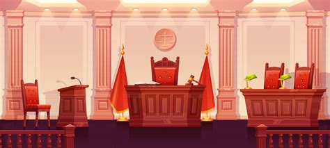 Courtroom Interior Background Trial Justice Room 24232272 Vector Art