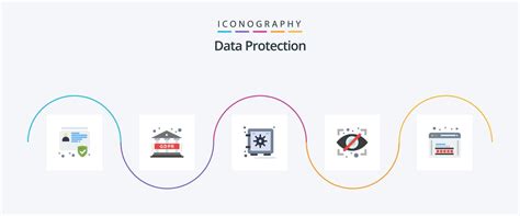 Data Protection Flat 5 Icon Pack Including Programming Coding Safe Security Eye 16255552