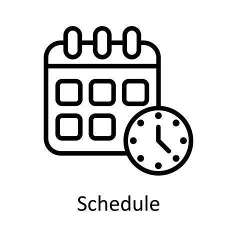 Schedule Vector Outline Icon Design Illustration Time Management