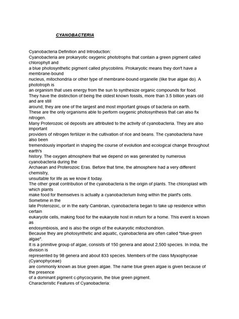 Cyanobacteria Pdf Cyanobacteria Photosynthesis
