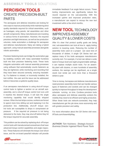 Advanced Assembly For Aerospace Industry Air Power