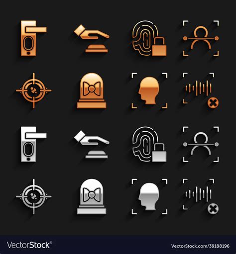 Set Motion Sensor Face Recognition Rejection Vector Image