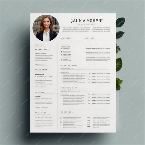Premium Photo Resume Cv Template Generative Ai