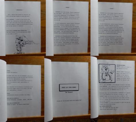 ‘space Cats 1991 Orig Pilot Script ‘intro Scripts And ‘bible