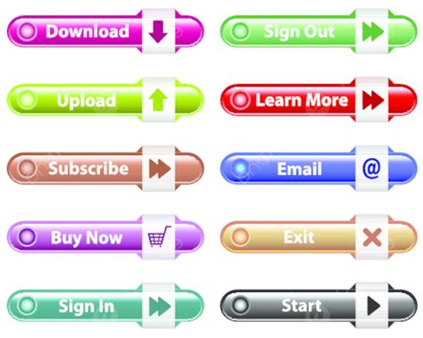 Web Buttons With Icons Vector Navigation Oblongs Vector Vector Navigation Oblongs Png And